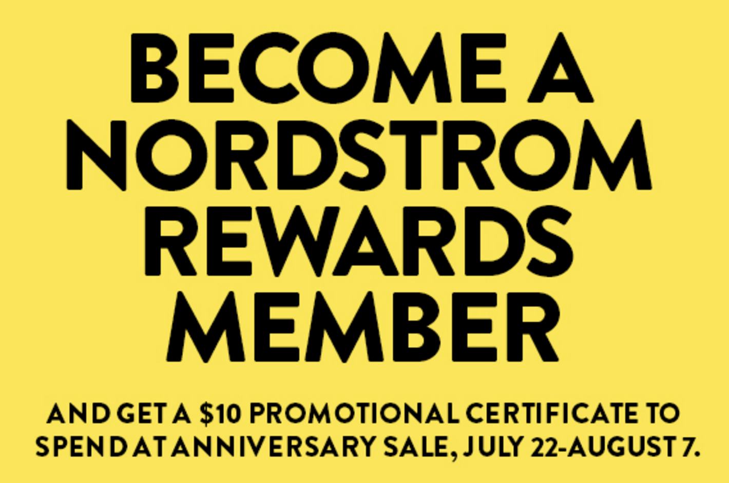 Sign Up for Nordstrom Rewards, Get FREE $10 to Spend in Store